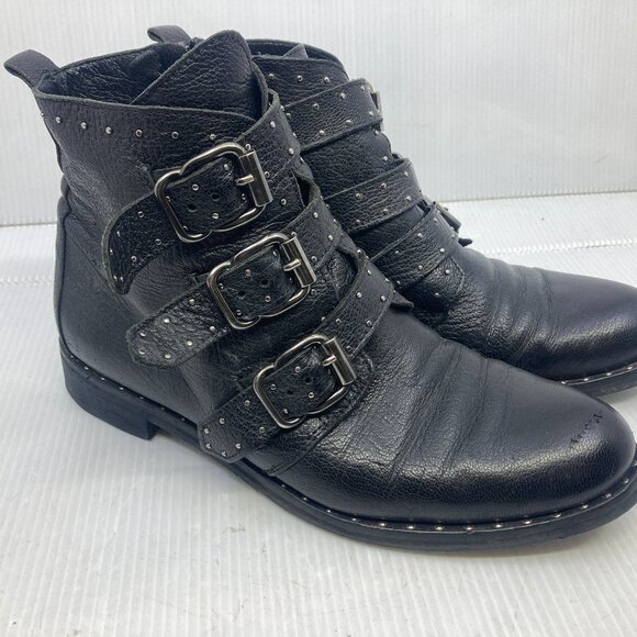 Minelli Italy | Shoes | Minelli Italy Stud Studded Black Leather Ankle ...